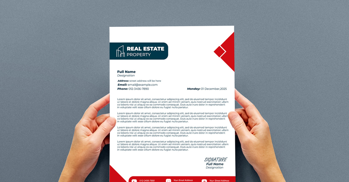 Modern Minimalist Letterhead Template | Clean Business Design