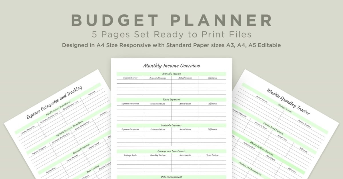 Budget Planning Pages Set V-12 #469130 - TemplateMonster