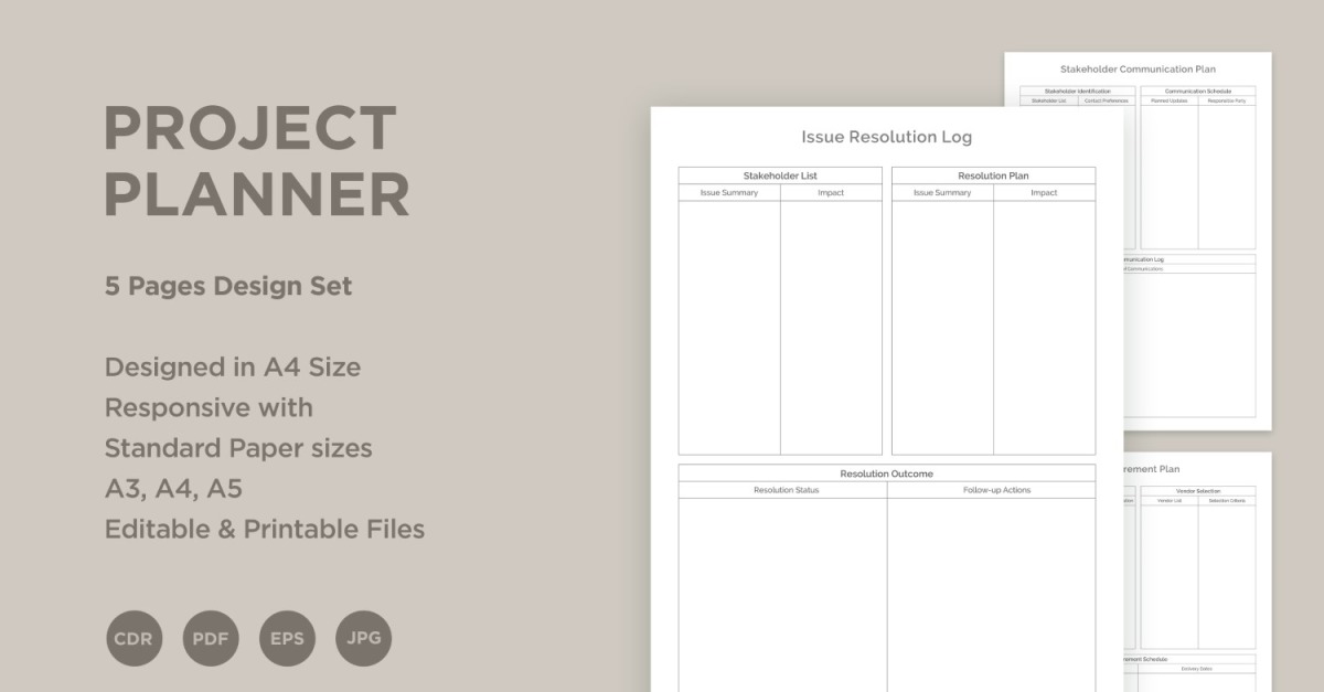Project Planning Pages Set V-13 #469391 - TemplateMonster