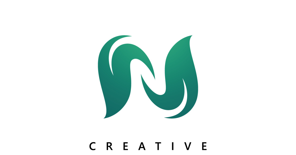 N Logo Design and template. Creative N leaf icon initials based Letters in vector.6