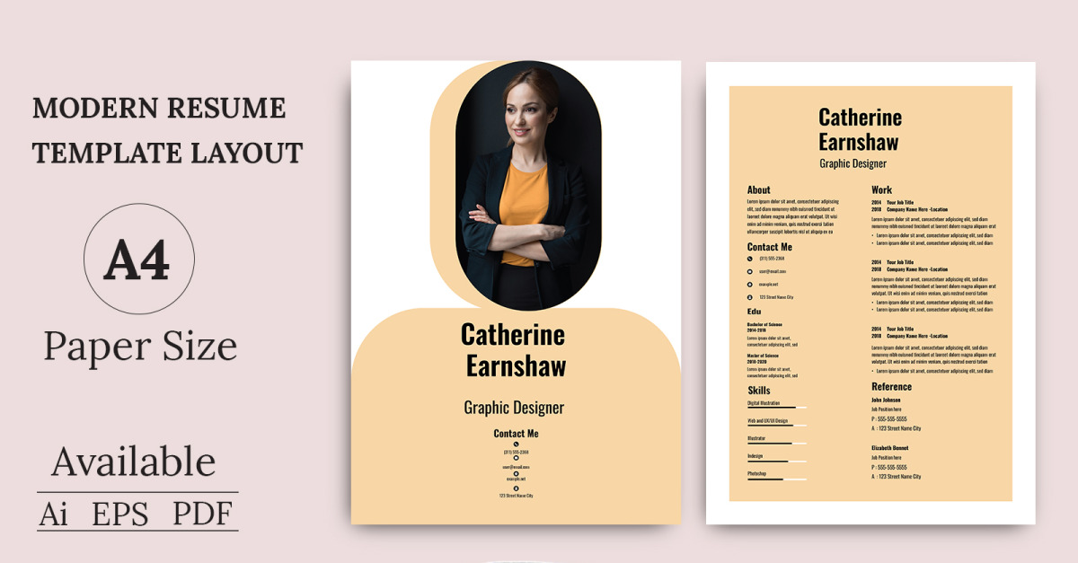 Beige Color Resume Template #469684 - TemplateMonster