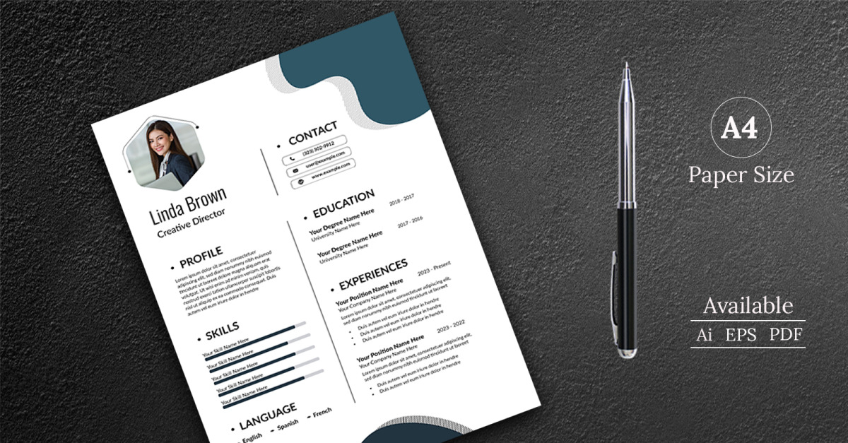 Emerald Color Resume Template #469698 - TemplateMonster