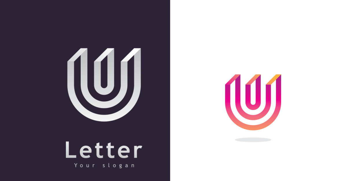 Design und Vorlage für das U-Logo. Kreative Initialen des U-Symbols ...