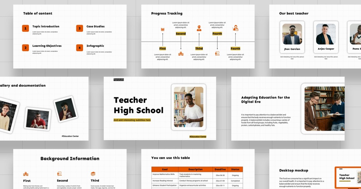 Professor Ensino Médio Google Slides - TemplateMonster