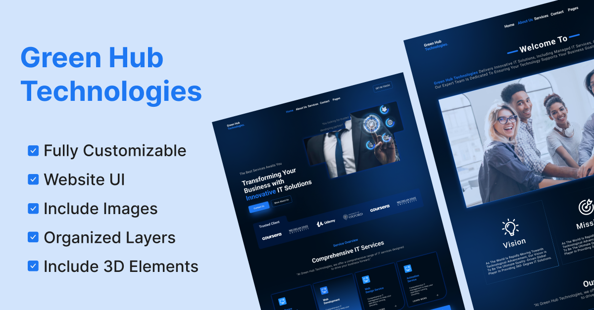 Green Hub Technologies Website Figma Template