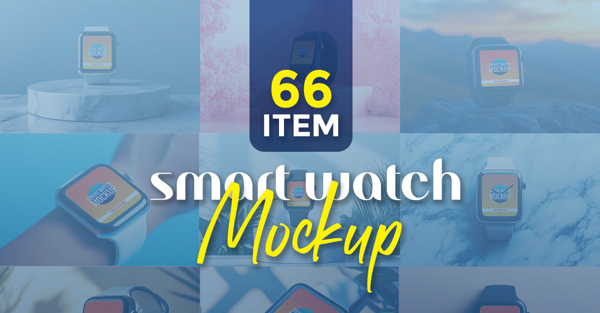 Realistic Smartwatch mockup. Device UI/UX mockup for presentation template