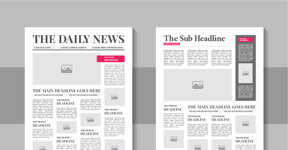 O layout de design de notícias diárias, layout de design de modelo de ...