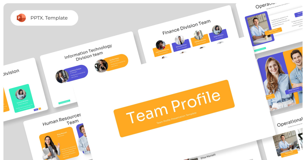 Profilo del team - Modello di presentazione PowerPoint