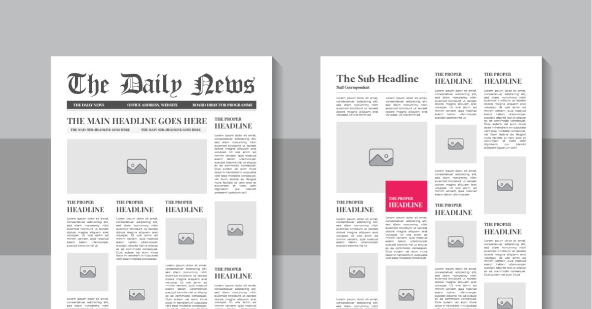 The daily news layout design, Print ready vintage newspaper