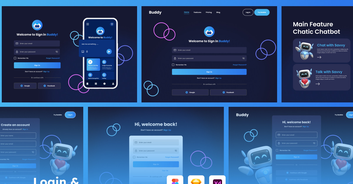 Chatbot A.I Login and Register Design - TemplateMonster