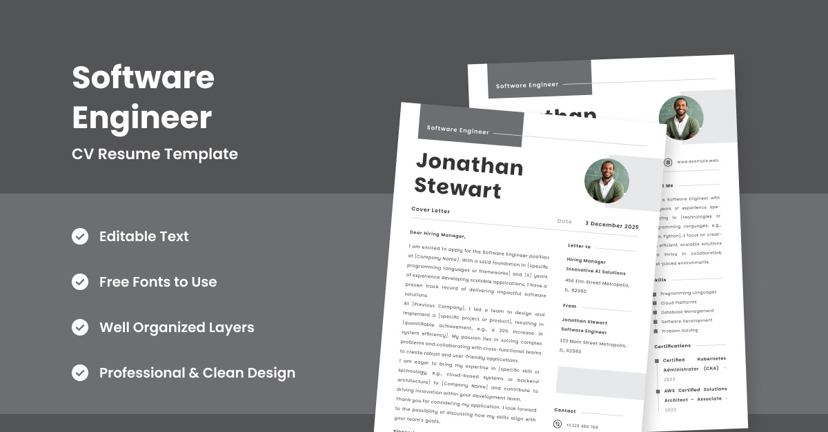 Professional CV Resume for Software Engineers