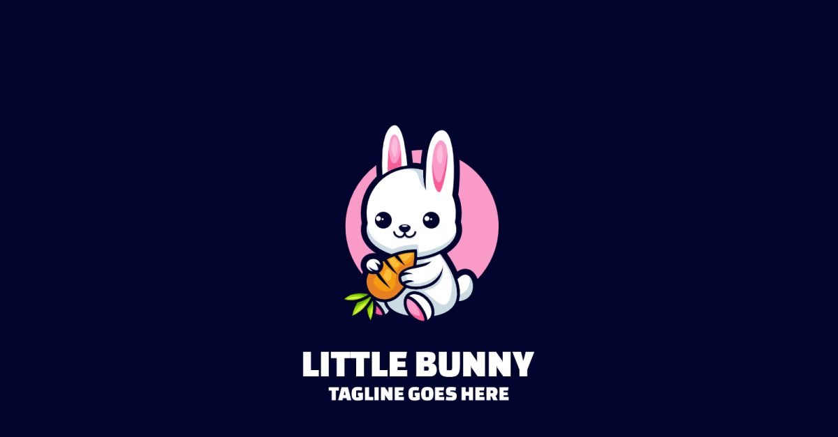 Little Bunny Simple Mascot Logo #470990 - TemplateMonster
