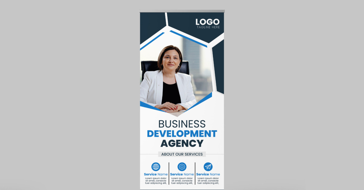 Modern Corporate stand Banner or Rollup Banner Template