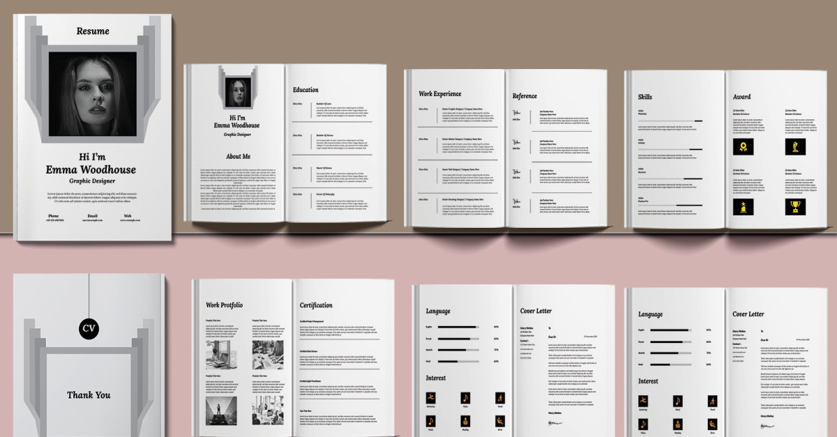 Elegant Resume Booklet Template #471774 - TemplateMonster