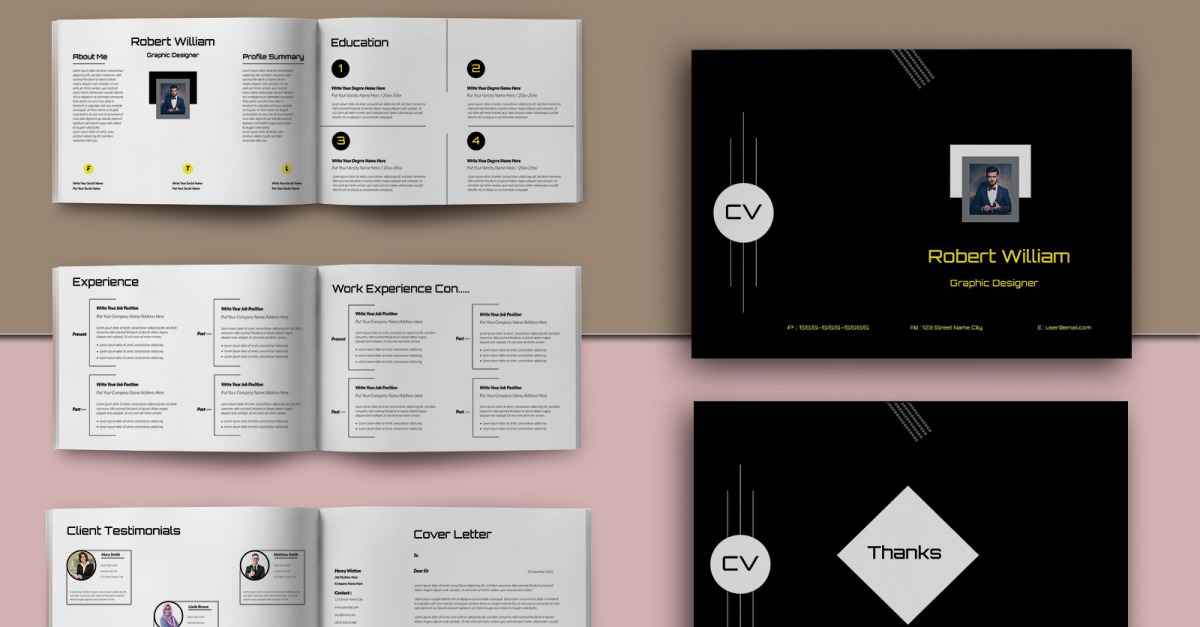 Multiple Resume Booklet Template #471775 - TemplateMonster