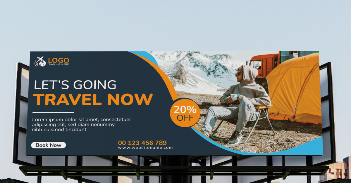 Travel and tourism banner template by Bill Borad
