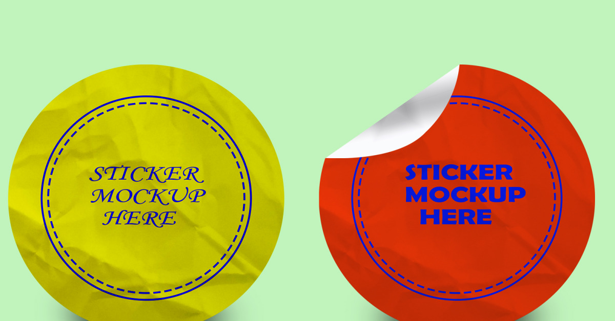 Sticker Mockup Template Design 22 #471864 - TemplateMonster