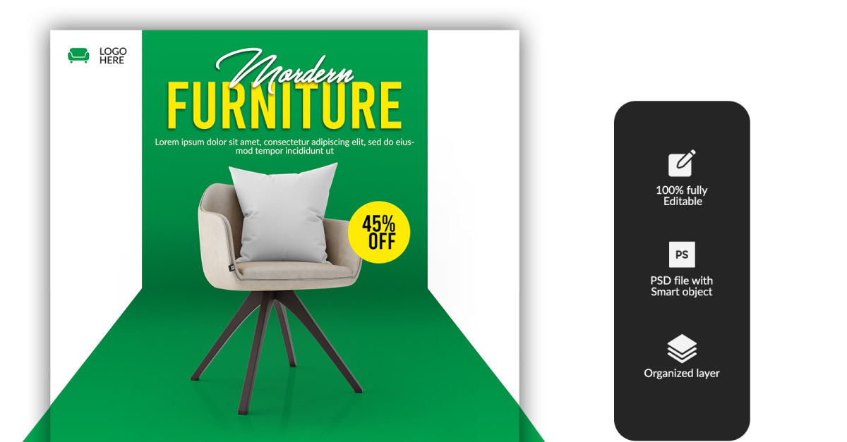 Furniture post design | PSD template - TemplateMonster