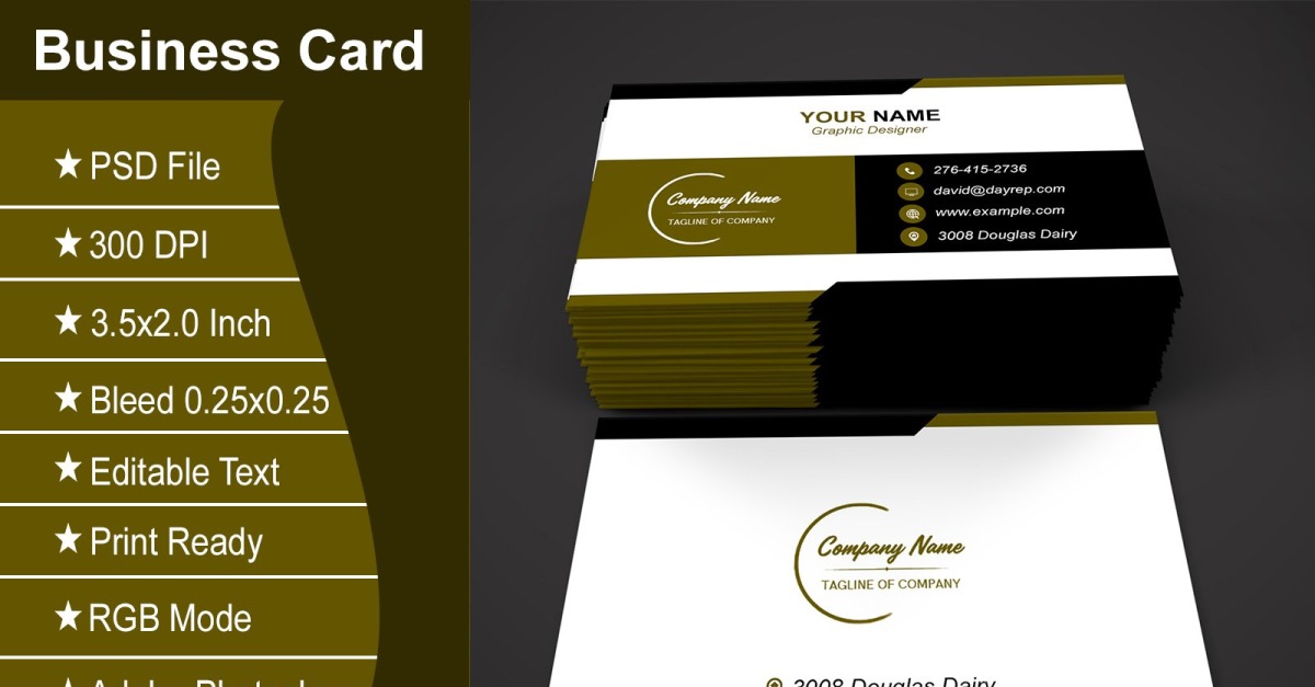 Business Card Template - E-card Template with Customizable Designs - 764
