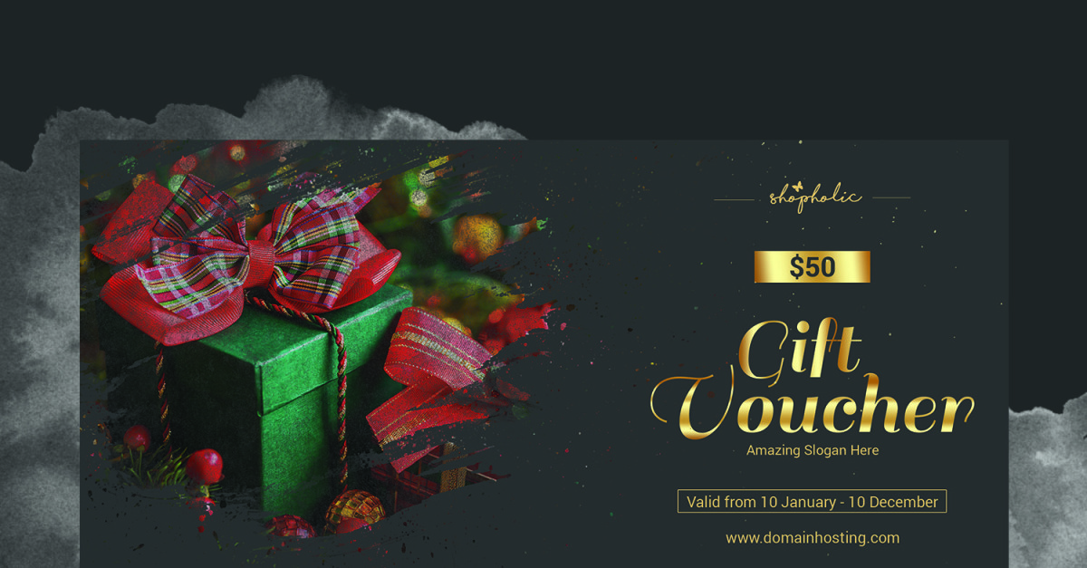 Customizable New Year Gift Voucher Template - TemplateMonster