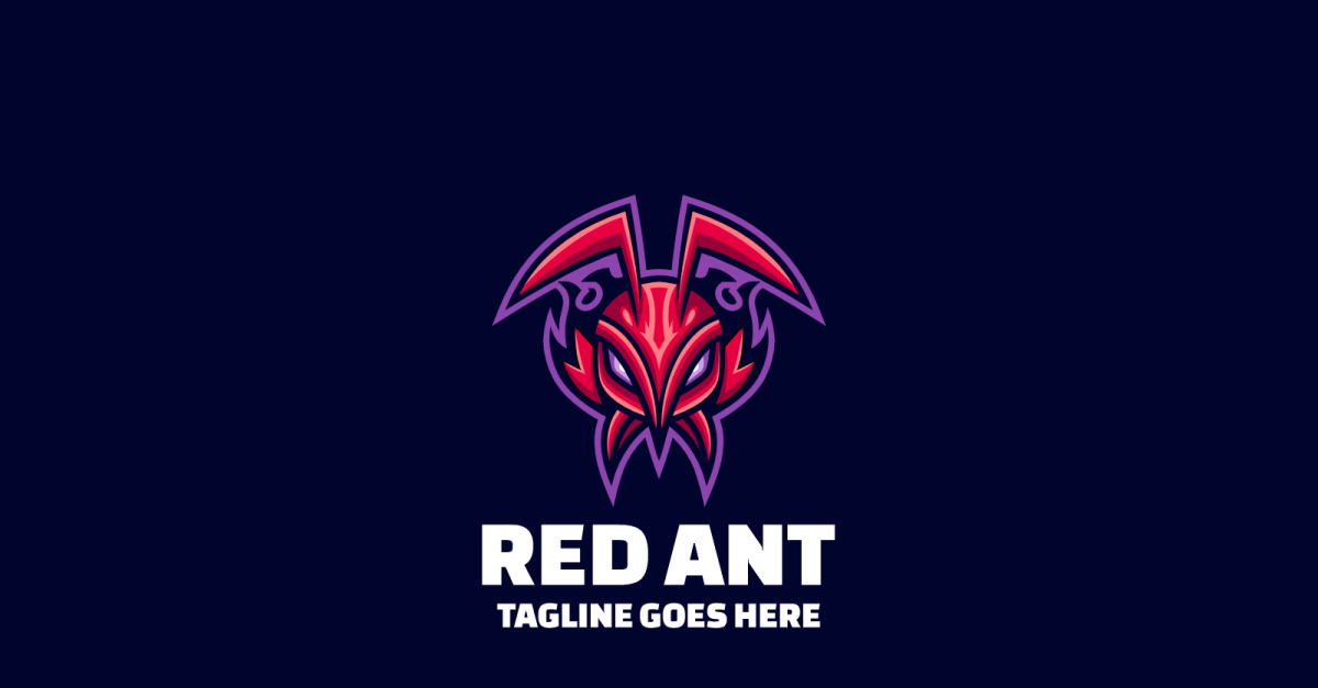 Red Ant Simple Mascot Logo #472544 - TemplateMonster
