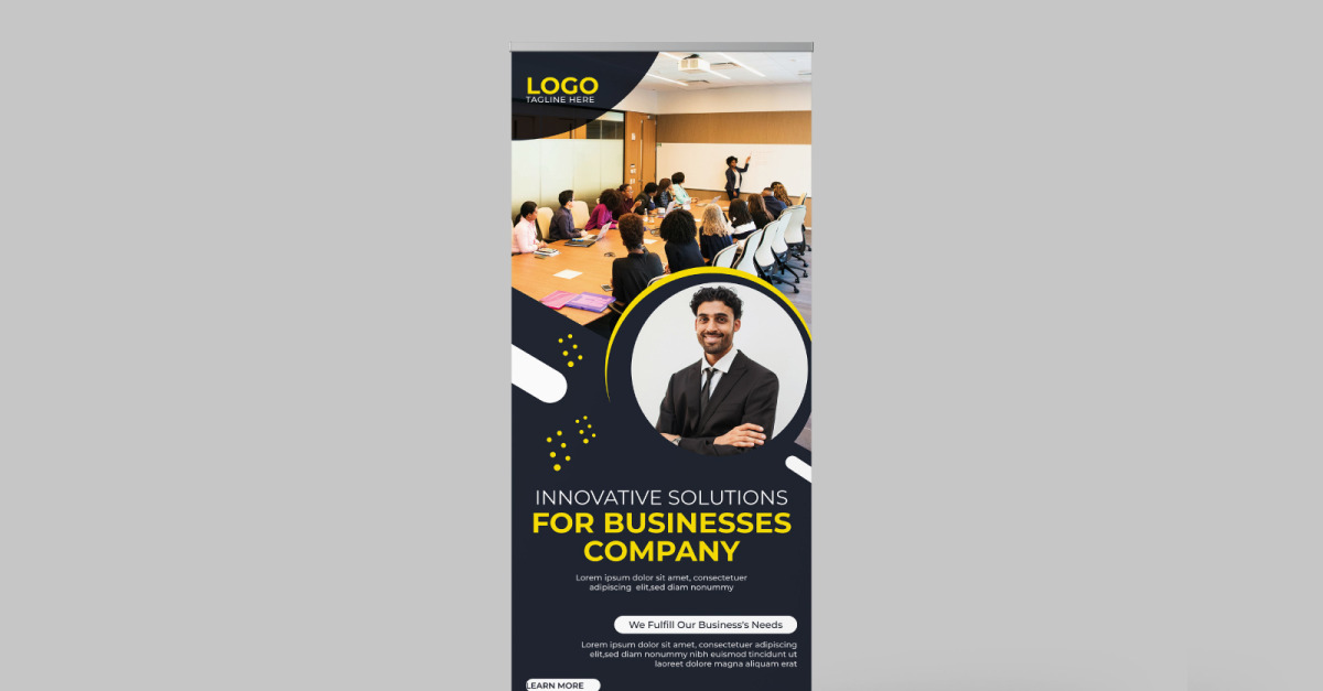 Bir İşletme Roll Up Banner Şablonu #473434 - TemplateMonster