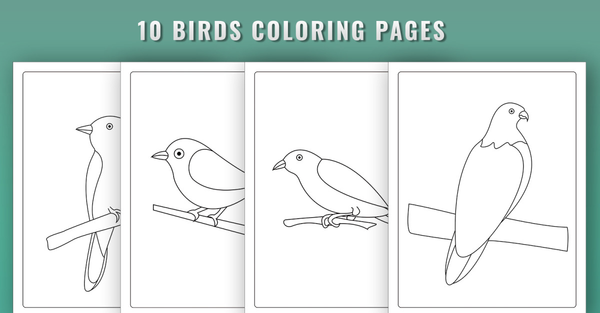 10 Birds coloring book pages for kids - TemplateMonster