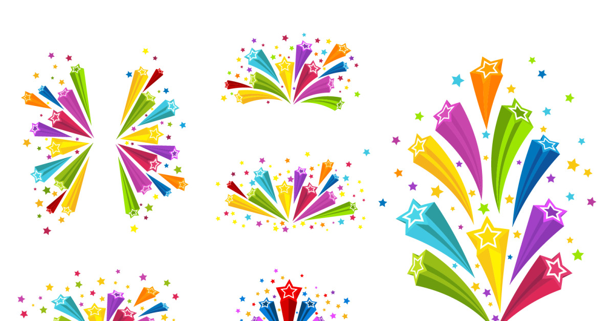 Party Star stock illustration, Colourful shooting stars