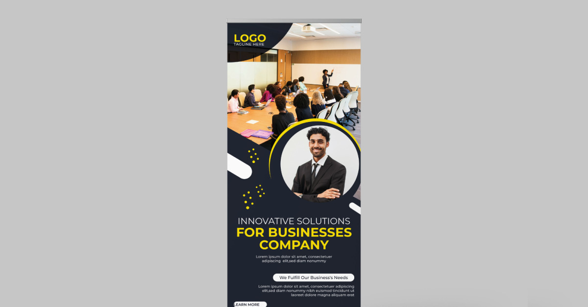 Template For a Business Roll Up Banner - TemplateMonster