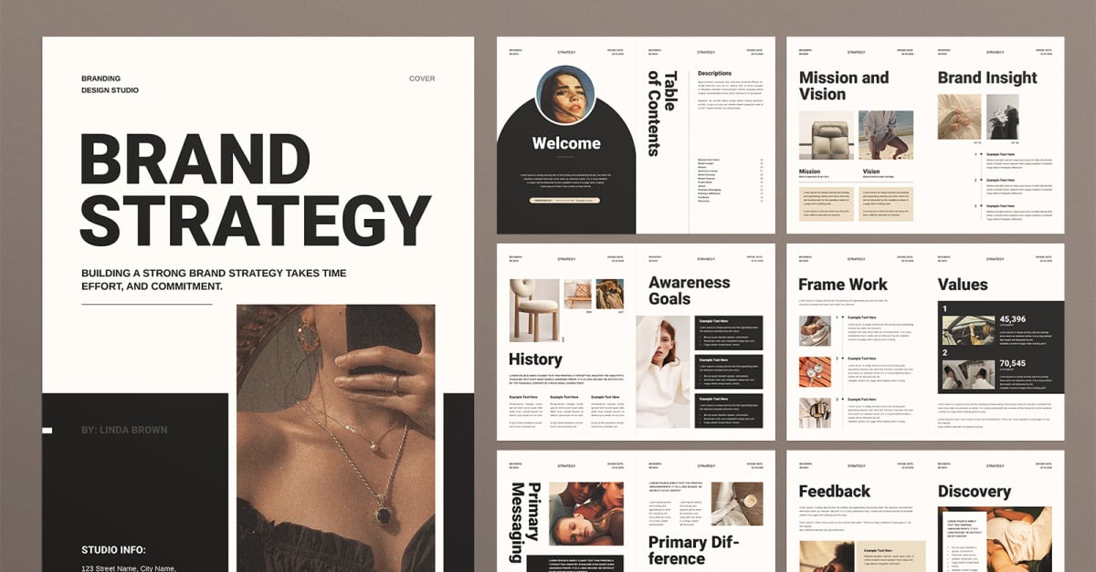 Brand Strategy Framework Template InDesign - TemplateMonster