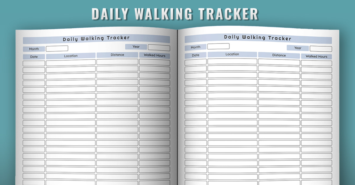 Daily walking tracker log book #473536 - TemplateMonster