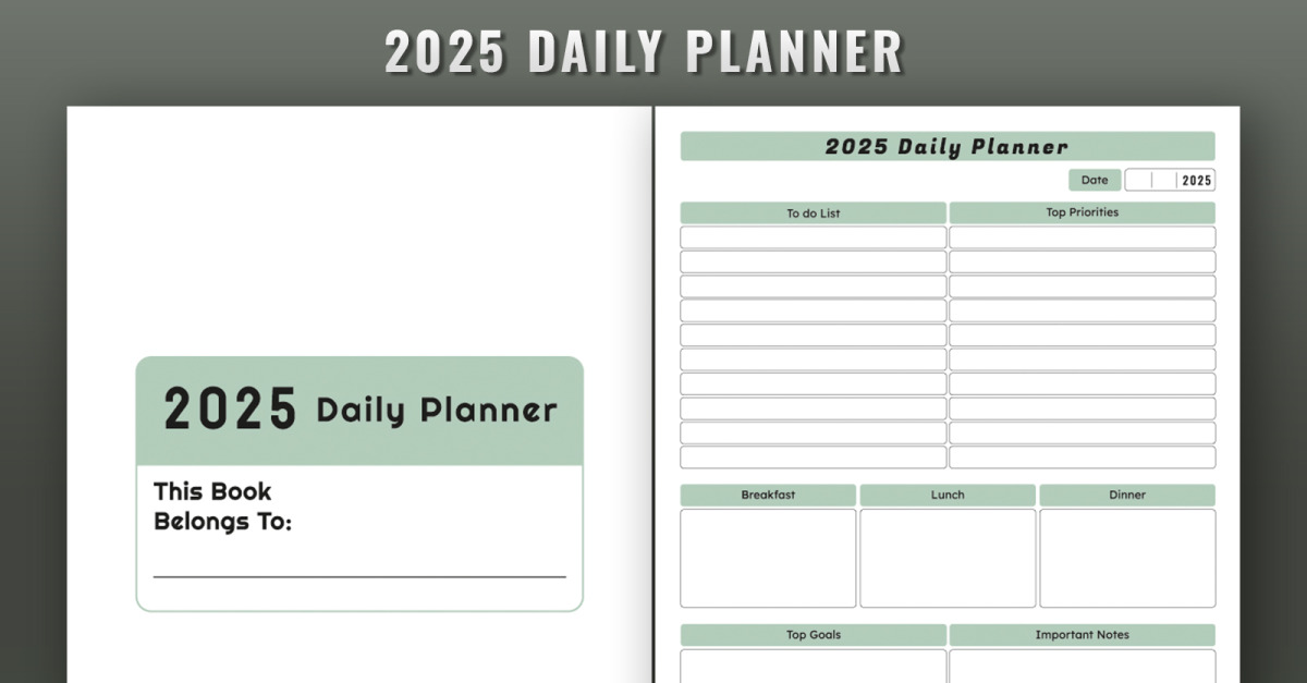 2025 Daily planner log book #473532 - TemplateMonster