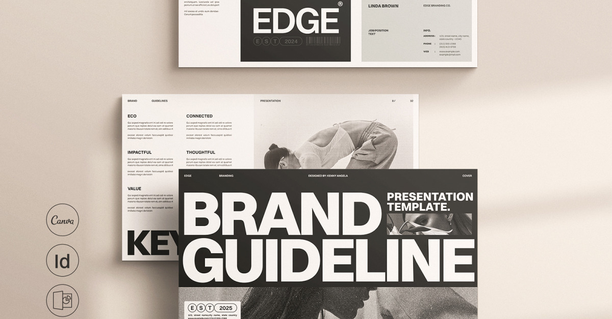 Modèle de présentation des directives de la marque InDesign
