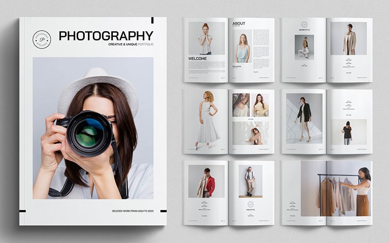 Conception et mise en page d'un portfolio de photographie