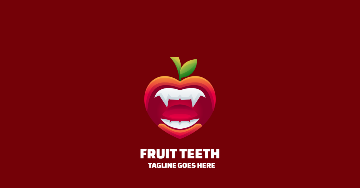 Fruit Teeth Gradient Colorful Logo #473635 - TemplateMonster