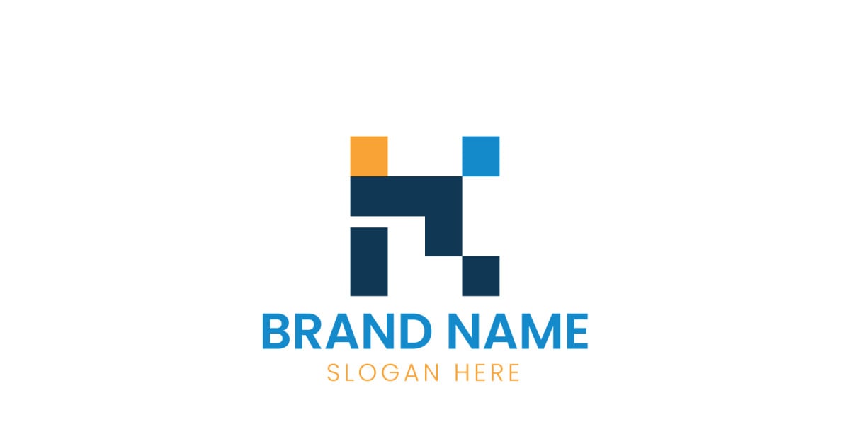 Letter H pixel technology logo-608 #473682 - TemplateMonster