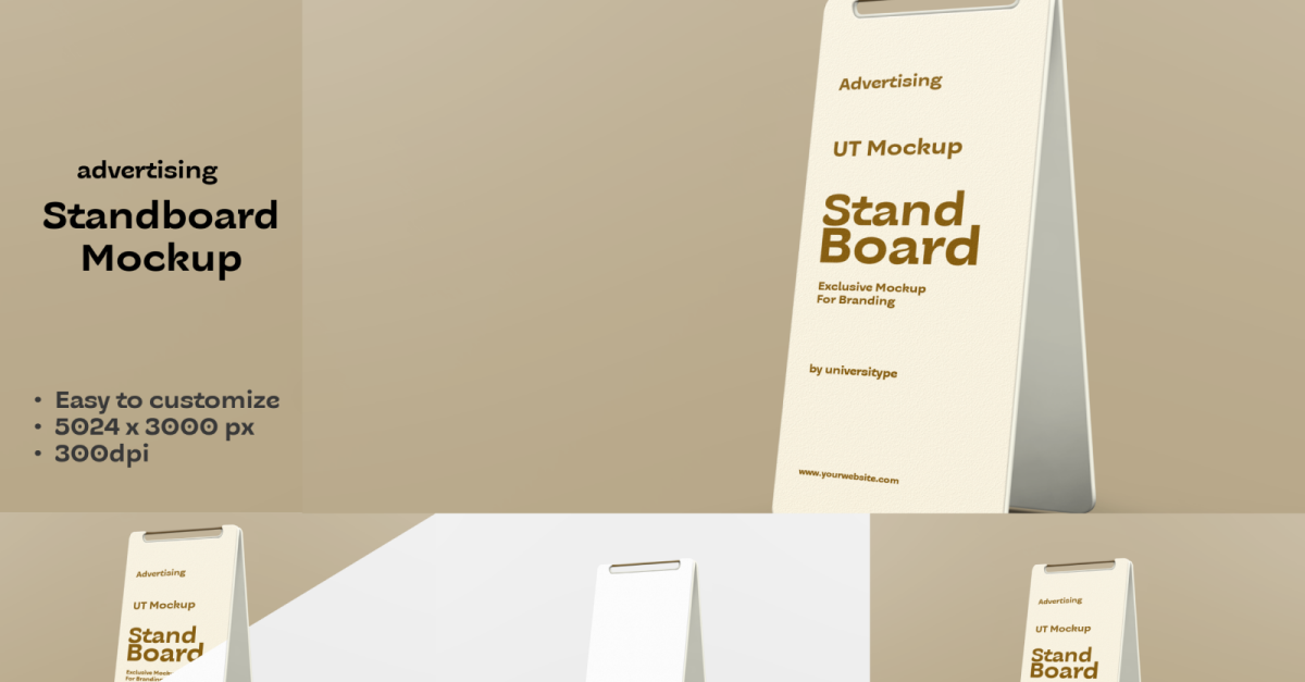 Advertising Stand Board Photoshop Mockup - TemplateMonster