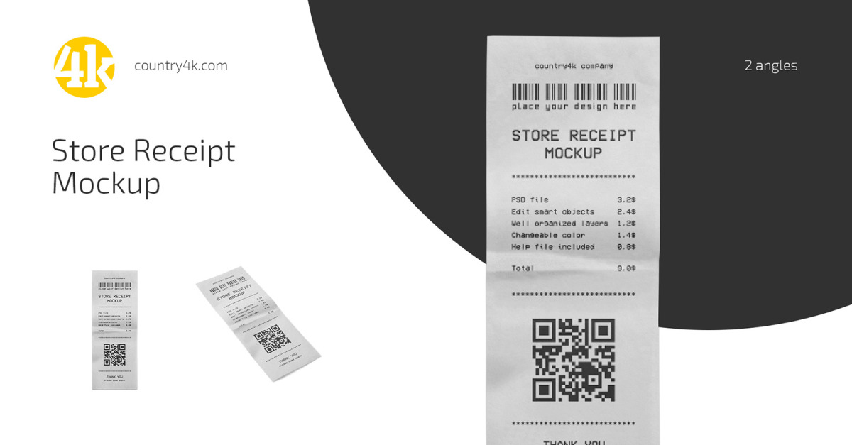 Store Receipt Mockup PSD Template #473759 - TemplateMonster