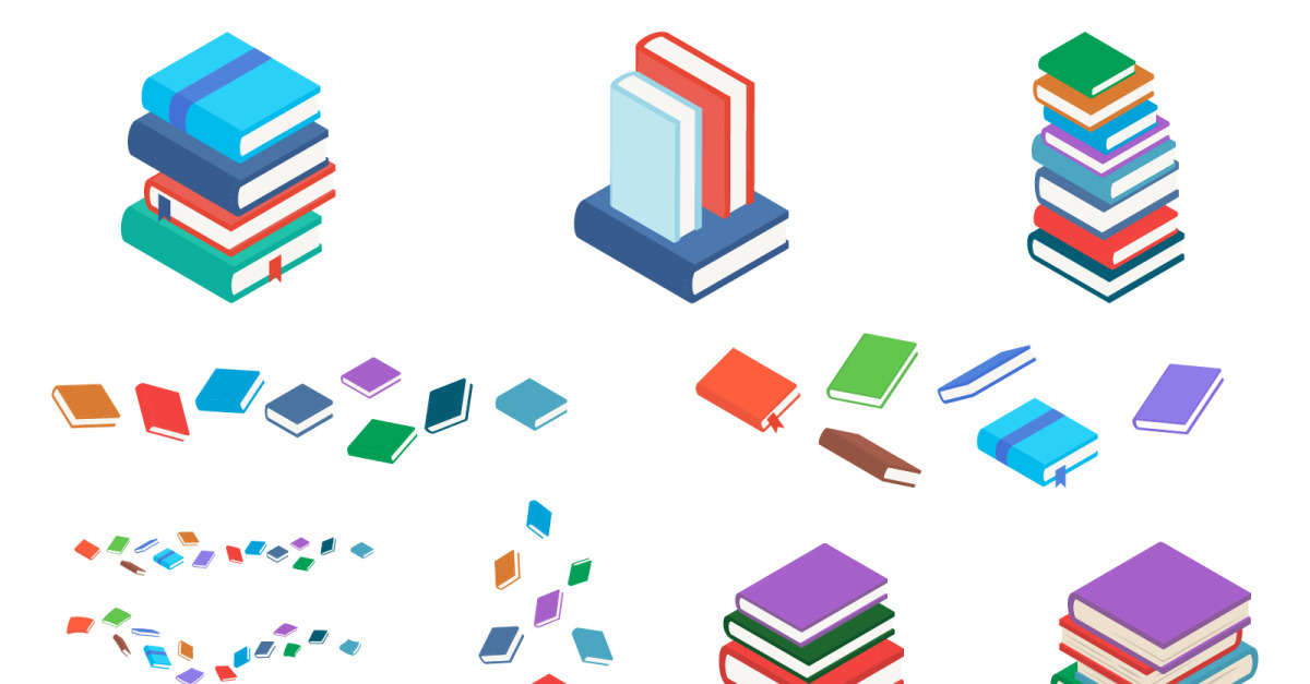 Book Stack Vector art design element illustration design template v.1