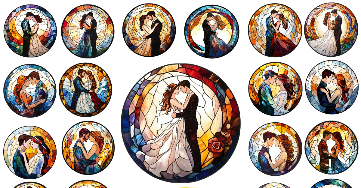 Ensemble de sublimation de vitraux pour couple