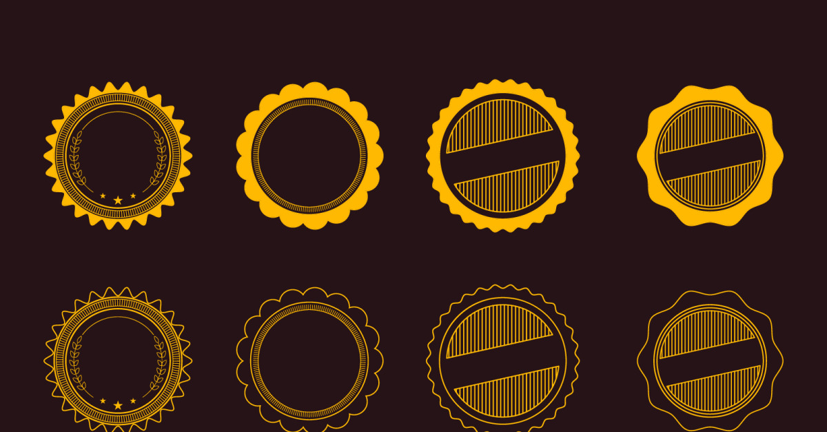 Blank classic badges genuine guarantee stickers simple emblems for ...