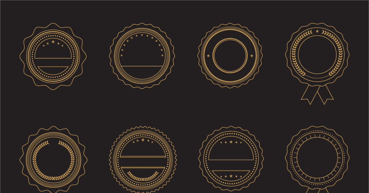 Blank classic badges genuine guarantee stickers simple emblems for ...