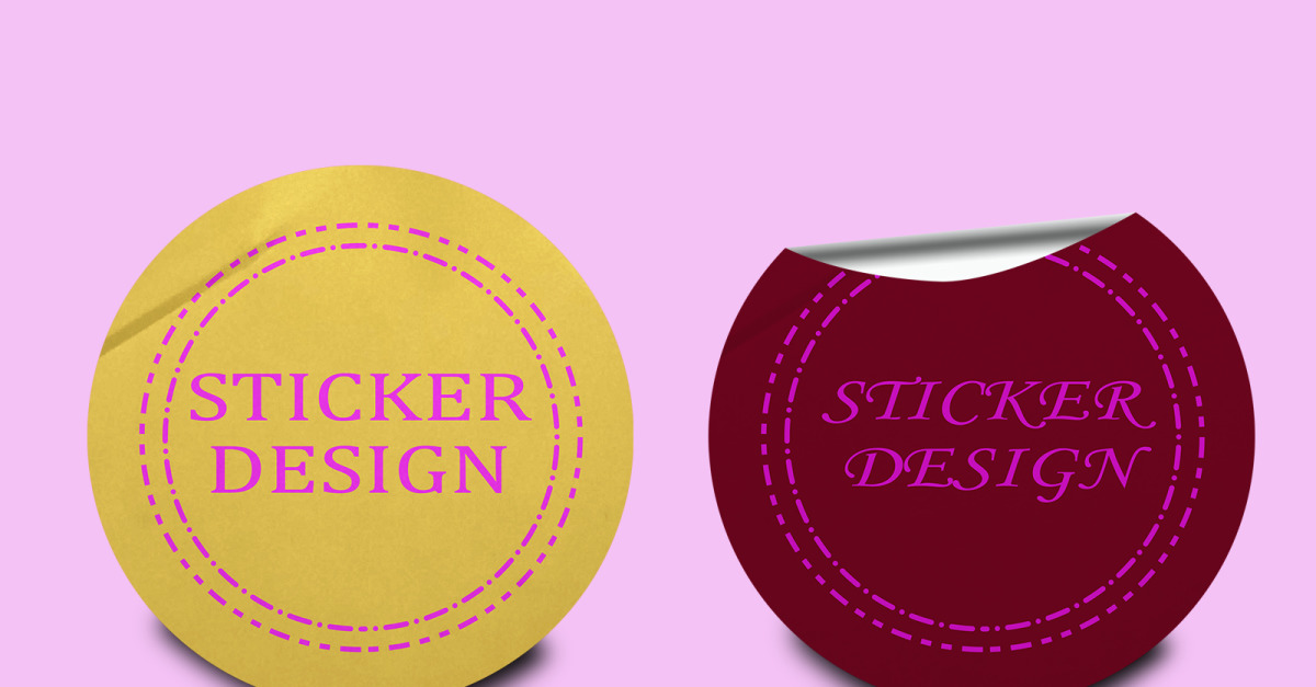 Sticker Mockup Template Design 64 #473919 - TemplateMonster