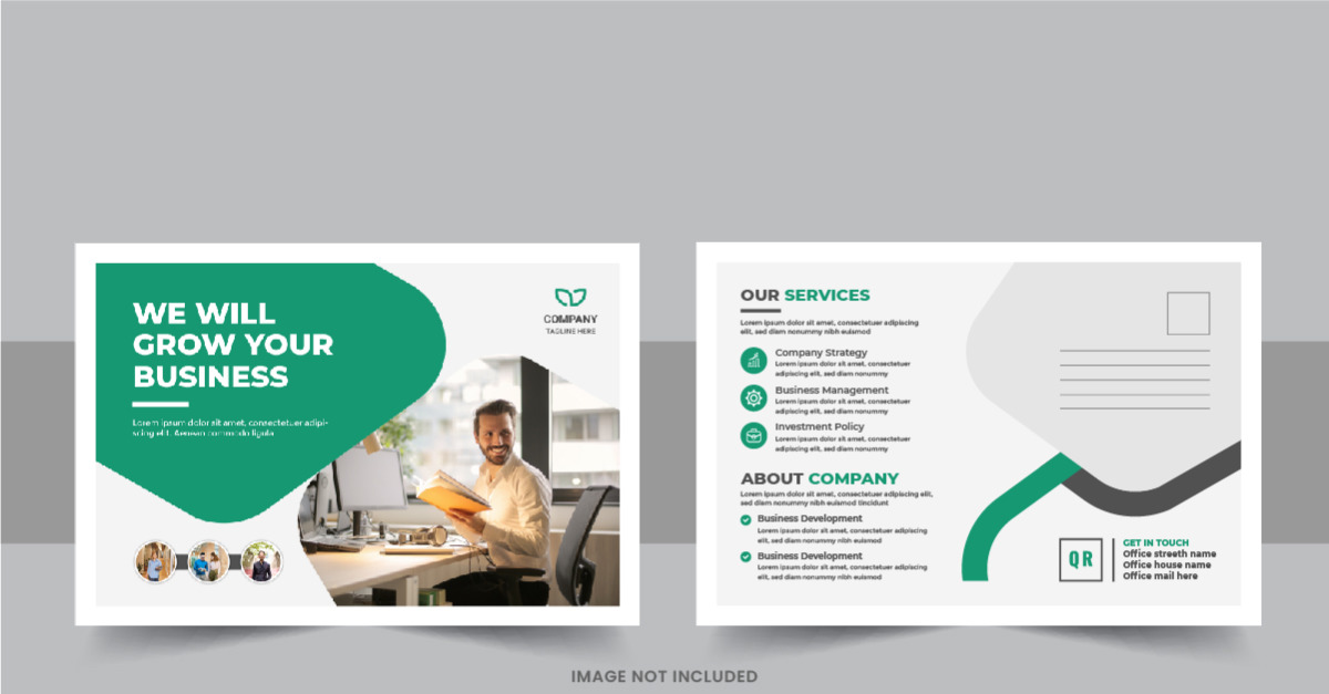 Design de cartão postal criativo ou layout de modelo de cartão postal ...