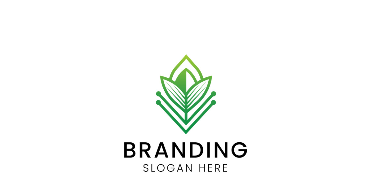 Leaf technology vector logo-643 #474010 - TemplateMonster