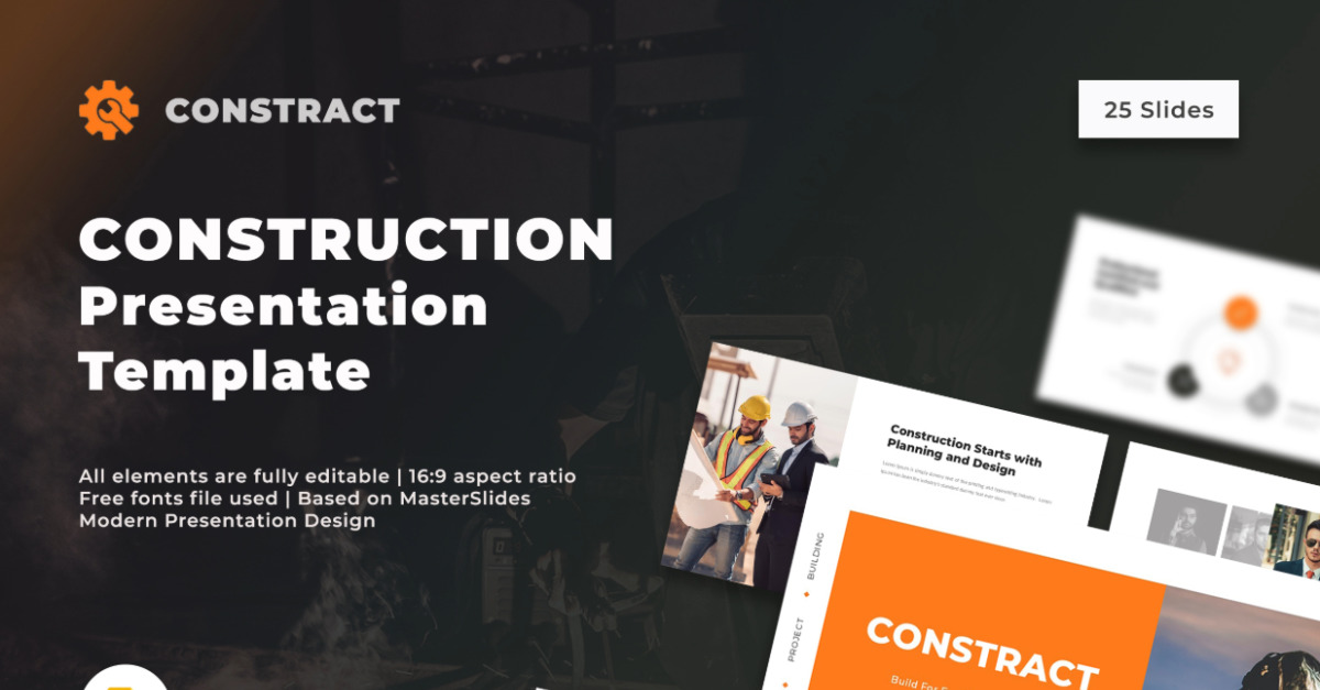 Modelo de apresentação do Google Slides para construção