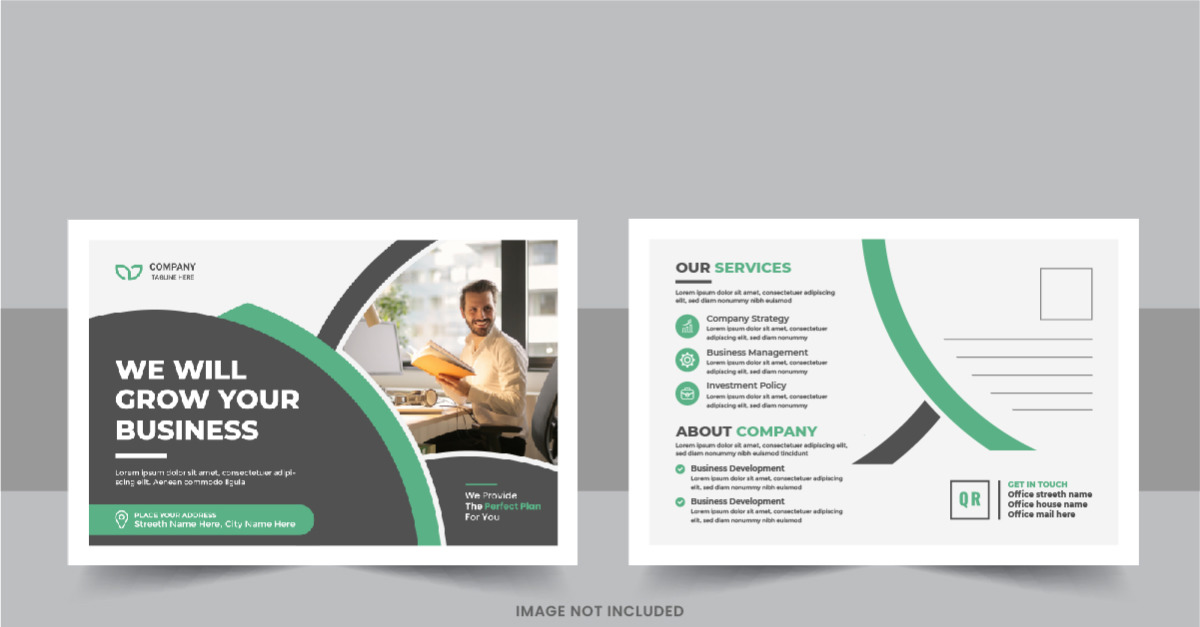 Design de cartão postal criativo ou layout de modelo de cartão postal ...