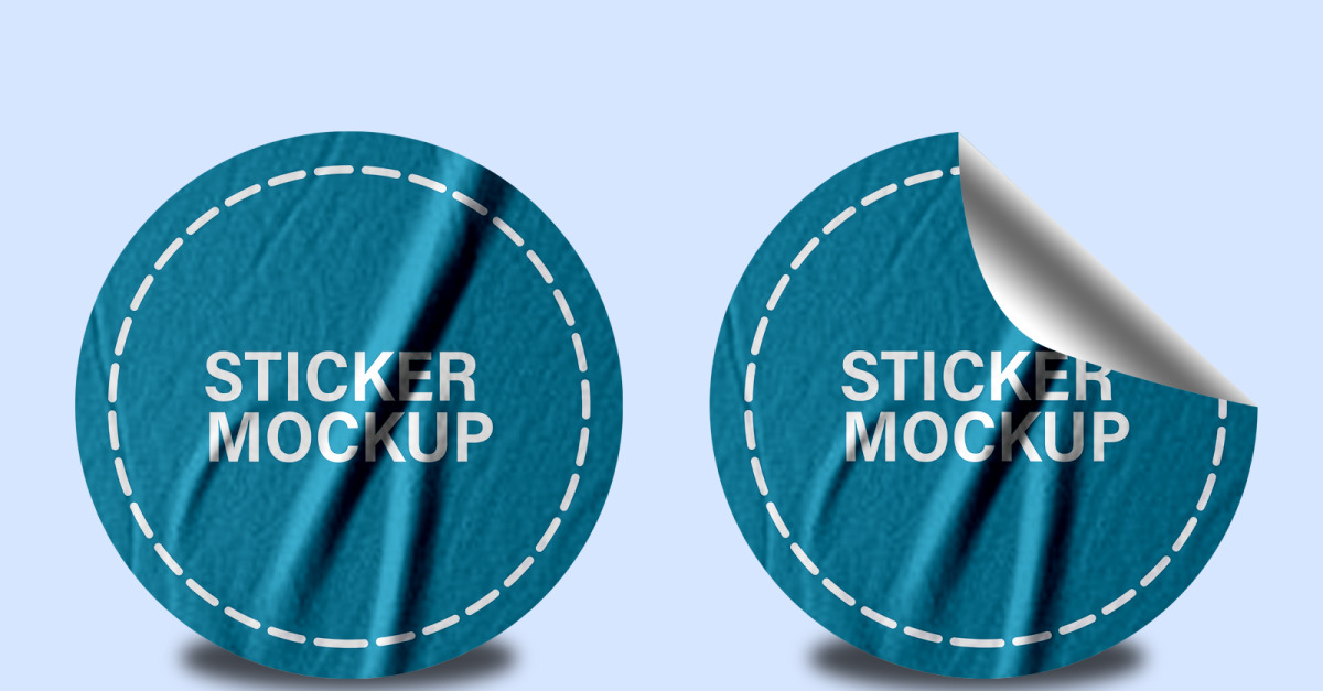 Realistic Sticker Mockup Design PSD Template
