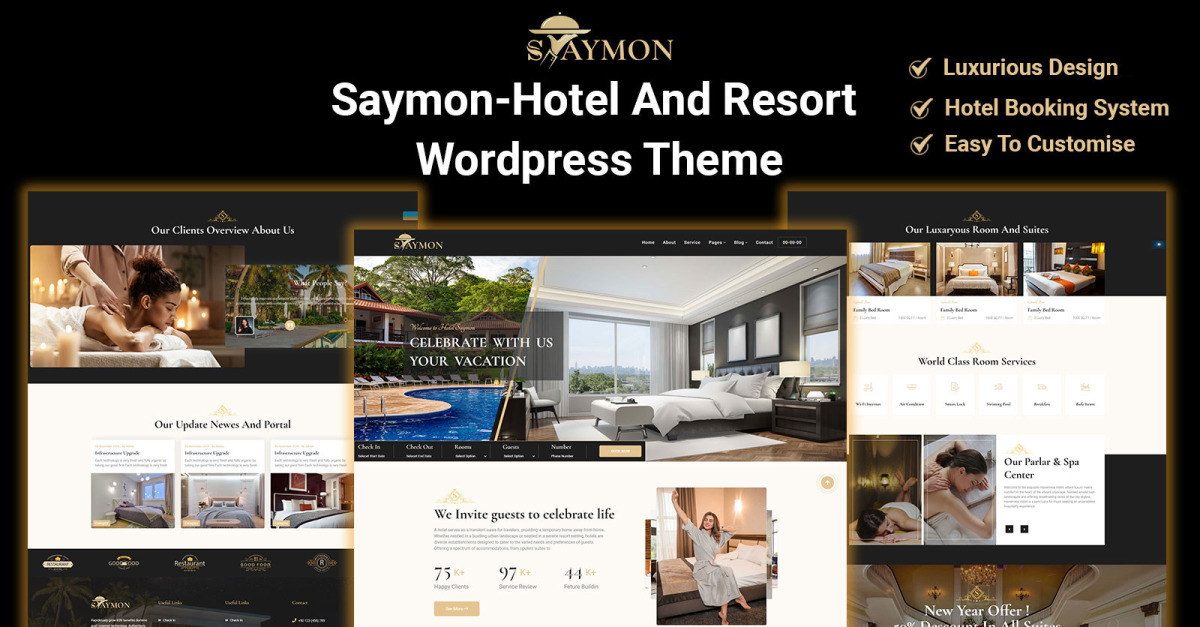 Saymon - Hotel And Resort WordPress Theme - TemplateMonster
