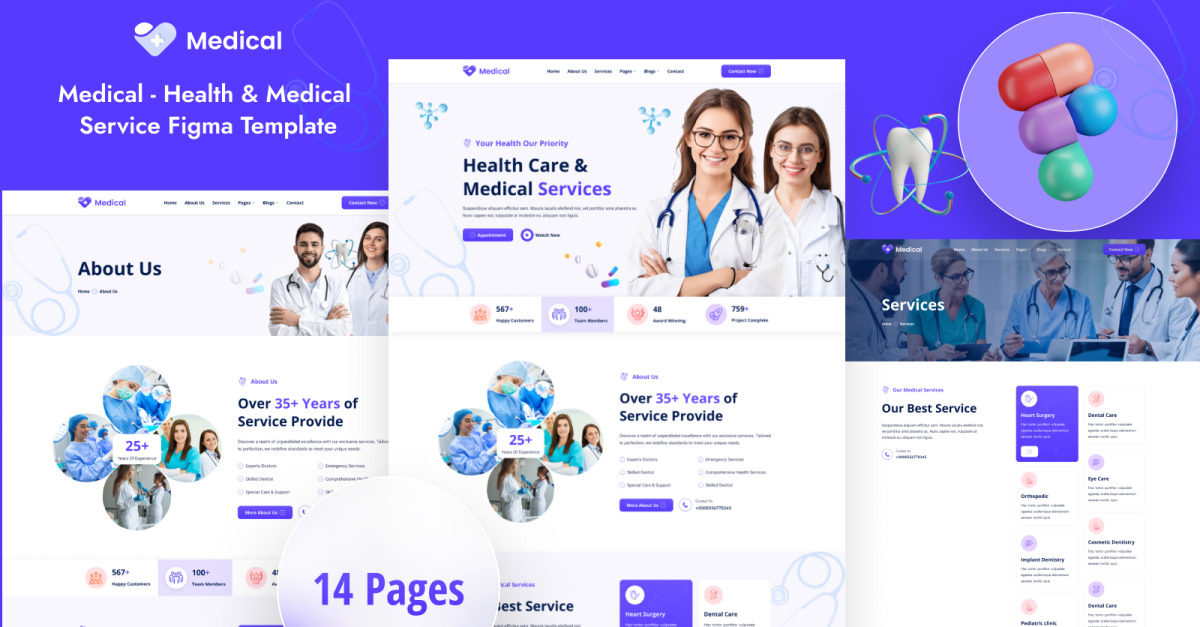 Medical - Health & Medical Service Figma Template
